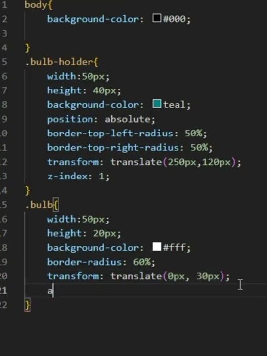Css Blinking Light Bulb💡 Animation Effect Using Html And Css Shorts Coding Viral Trending