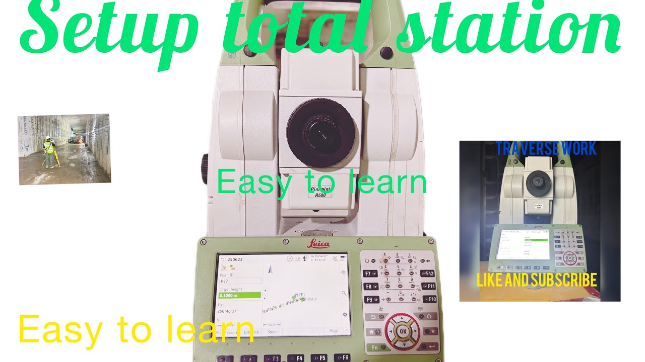 How to setup total station for setting out job, Leica total station TS ...