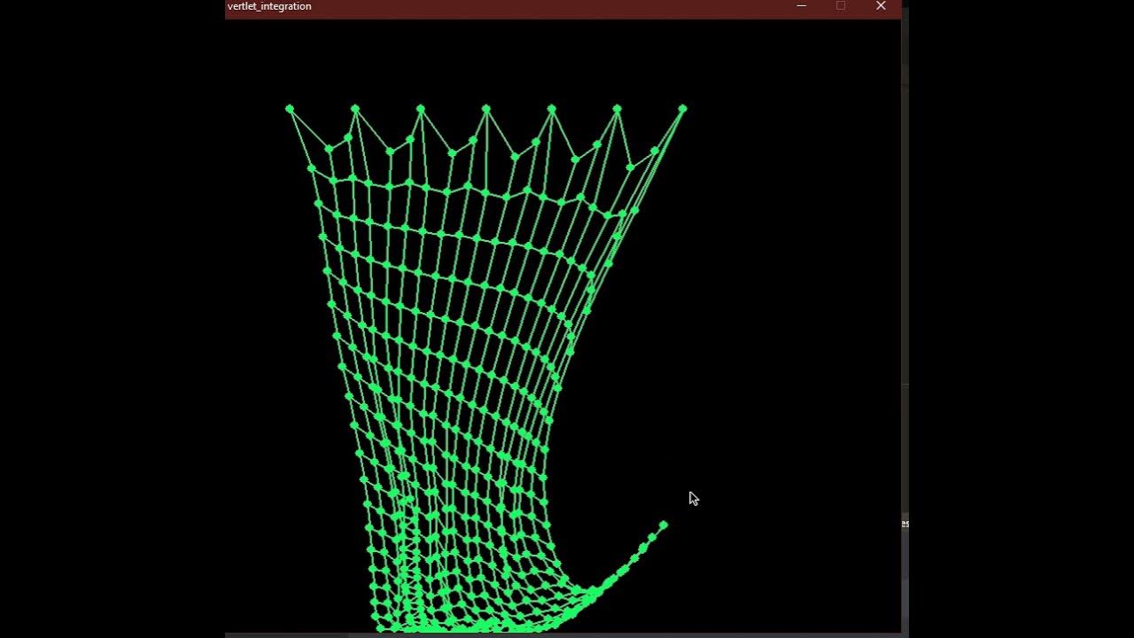 cloth verlet integration | Python - YouTube