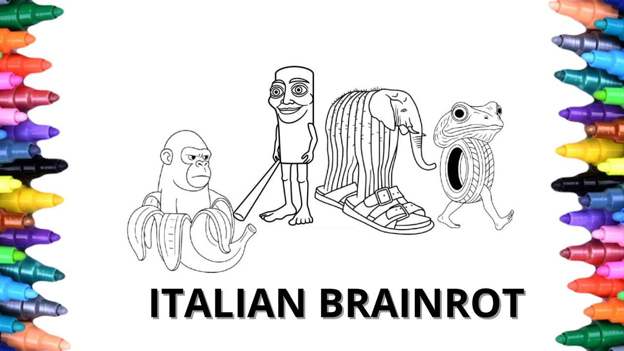 Italian Brainrot New Coloring Pages | How to Color Brainrot Animals ...