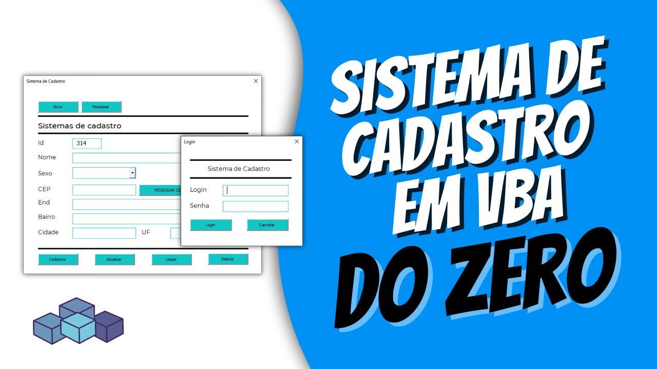 Sistema de Cadastro em VBA - Passo a passo do zero e gratuito - YouTube