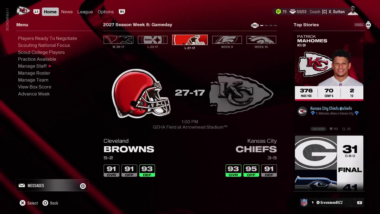KC VS CLE BGB - YouTube
