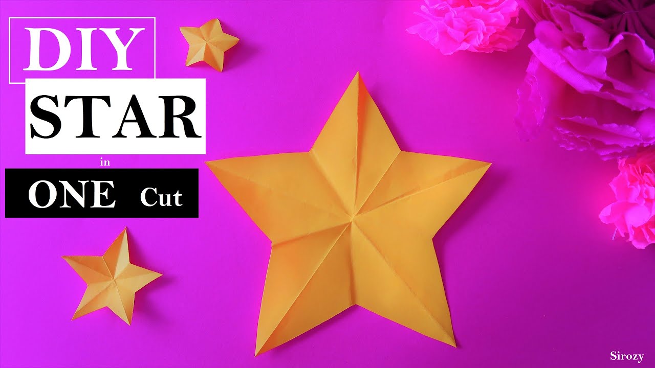 How To Make Perfect Paper Star In ONE Cut | Very Easy DIY Paper Craft ...