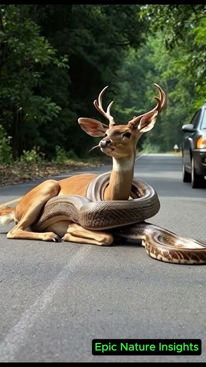 Python vs. Deer: A Shocking Encounter on the Side of the Road! # ...