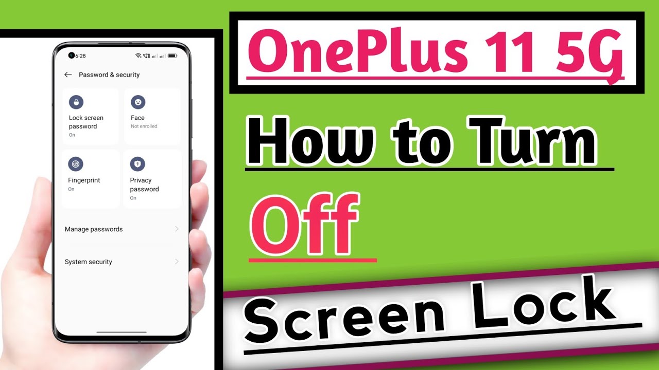 OnePlus 11 5G How to Turn off Screen Lock | Screen Lock Kaise Band kare ...