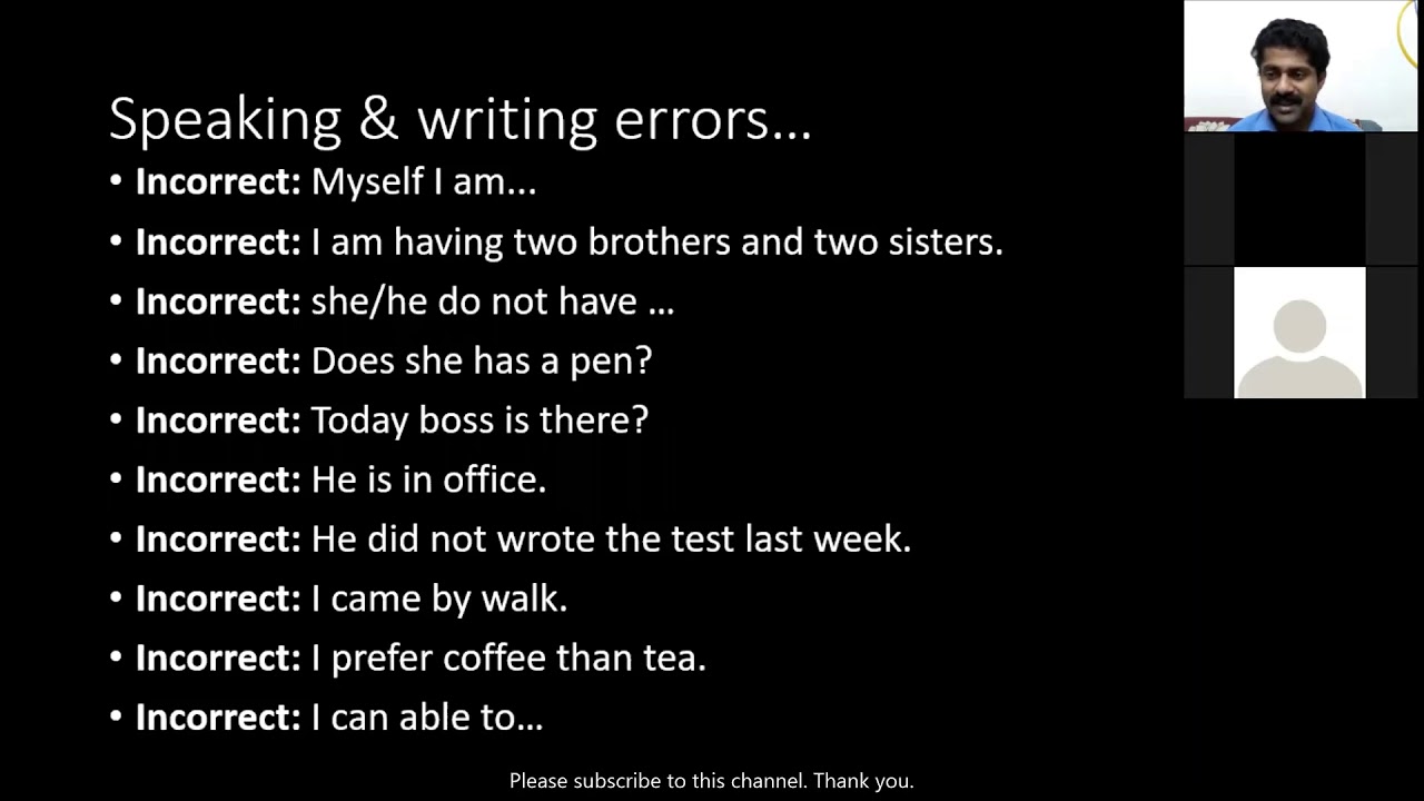 10 common speaking errors - YouTube