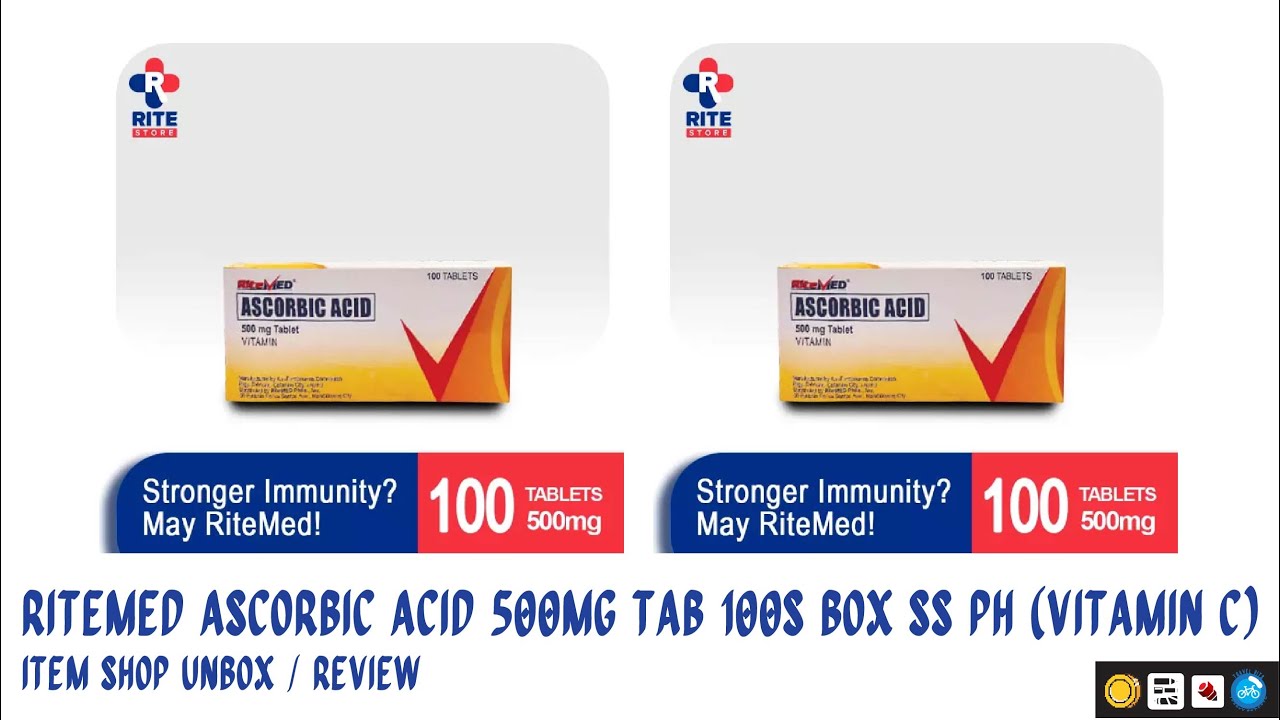 Ritemed Ascorbic Acid 500Mg Tab 100S Box Ss Ph (Vitamin C) - YouTube