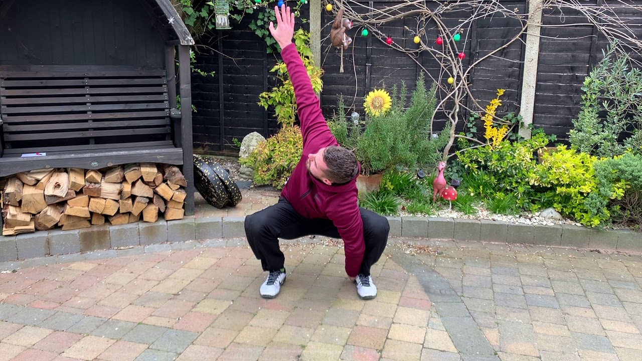 Deep Squat w/ Thoracic Rotation Reach - YouTube