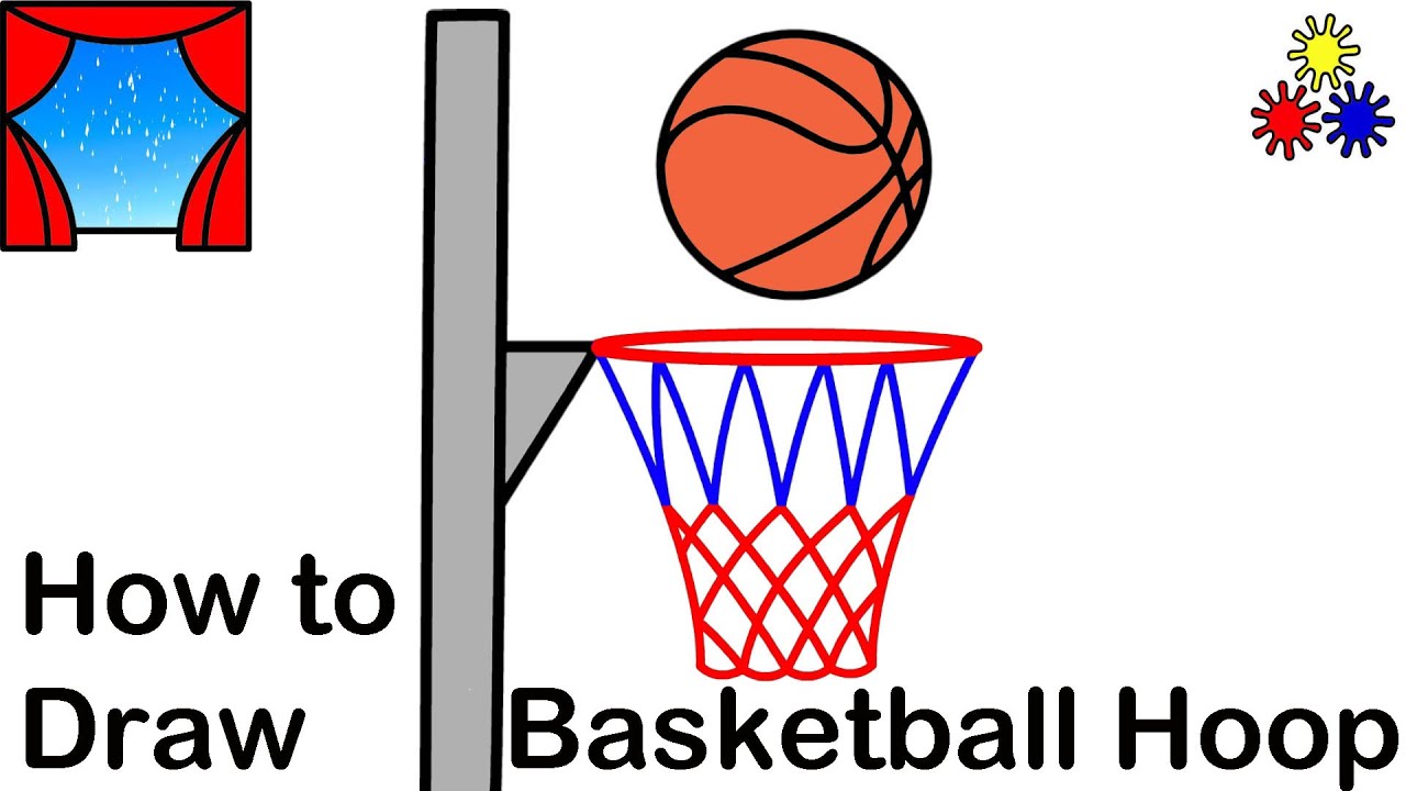 How to Draw Basketball Hoop, Drawing Pictures Easy Toys for Kids ...