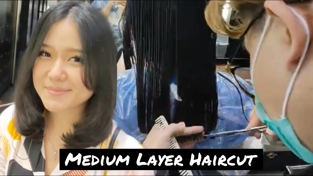 Medium Ovale Layer Haircut Step by Step - YouTube