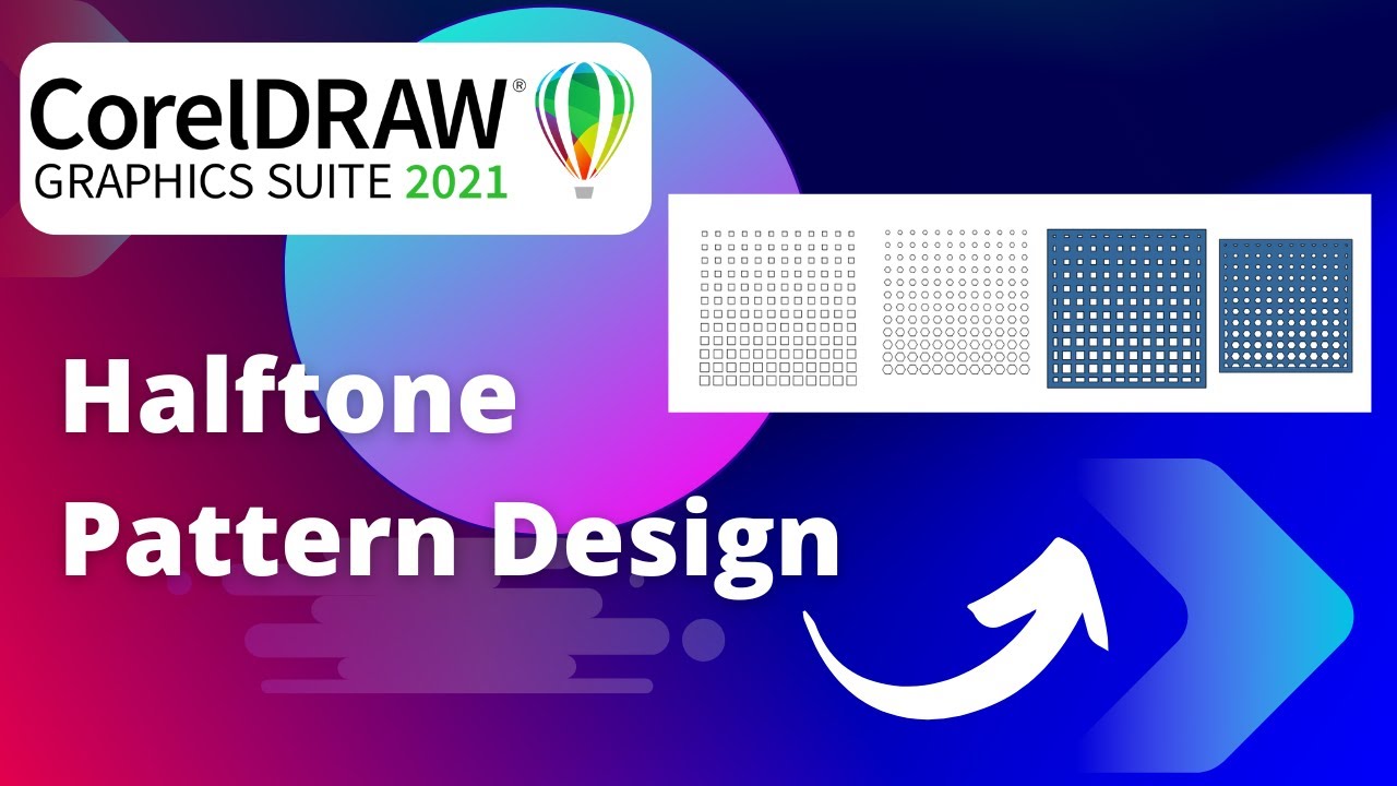 Halftone pattern design in CorelDraw - YouTube