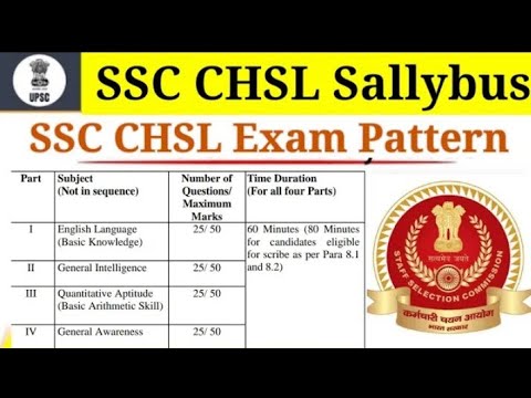 SSC CHSL 2022 Exam Pattern and Sallybus//SSC CHSL notification latest ...