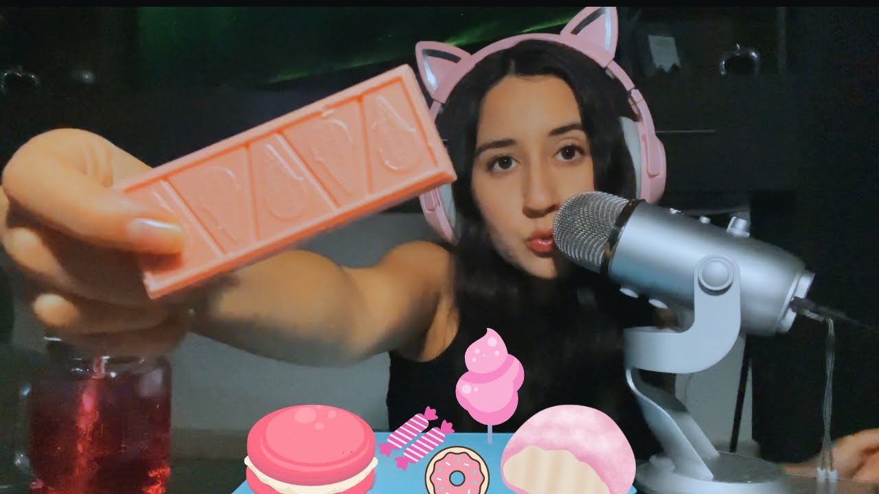 ASMR comiendo 💗COMIDA ROSA💗 | ASMR EATING 🫶🏻 - YouTube