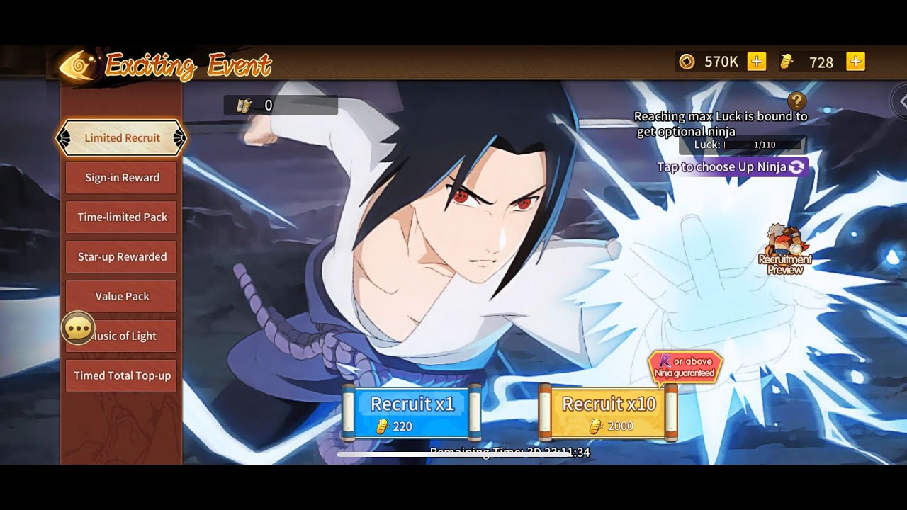 Shinobi United Guardian- Sasuke event returns! Spending 44k ingots for ...