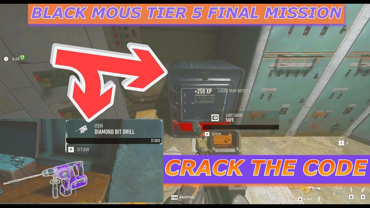 DIAMOND BIT DRILL LOCATION | CRACK THE CODE MISSION GUIDE [BLACK MOUS ...