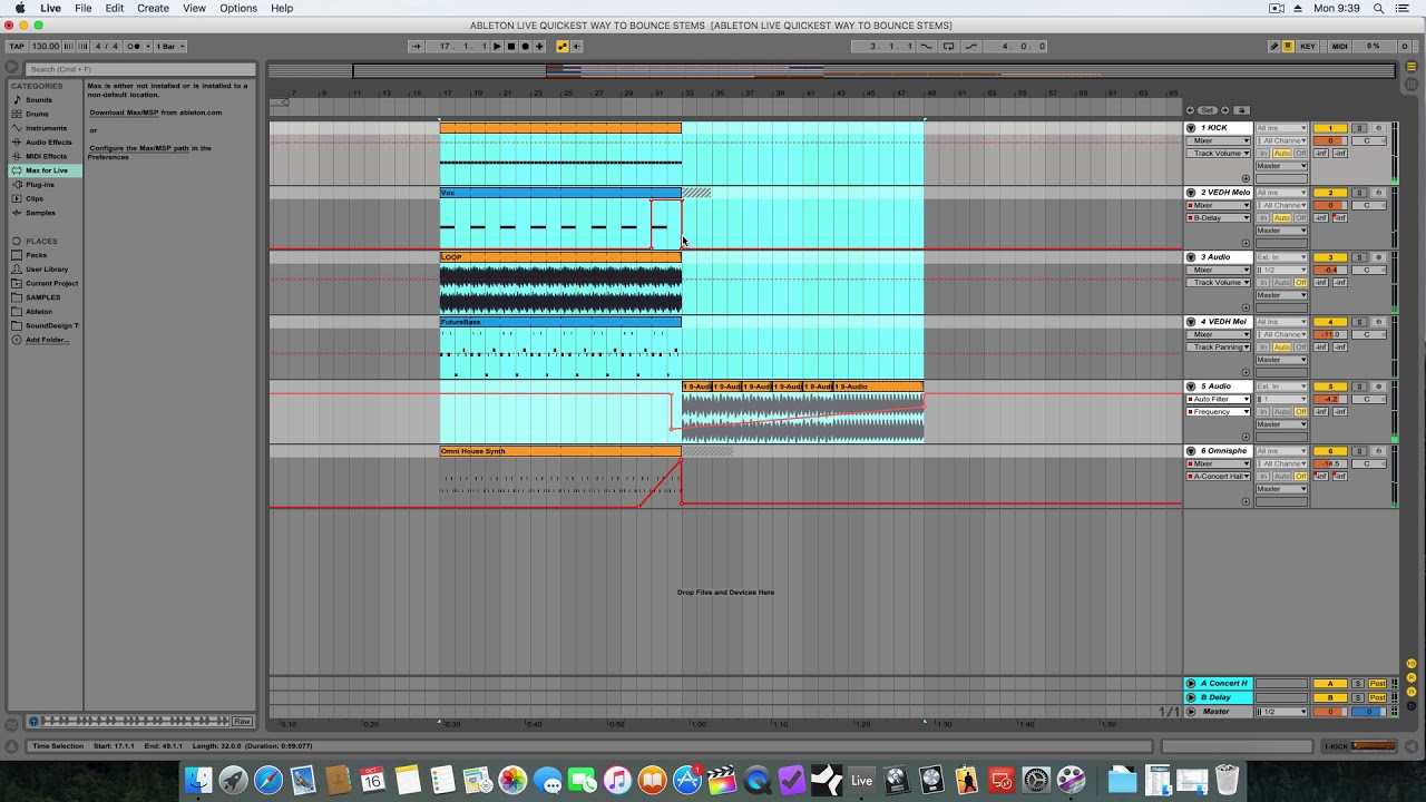 Quickest way to bounce stems in Ableton Live for mixing in Logic Pro ...