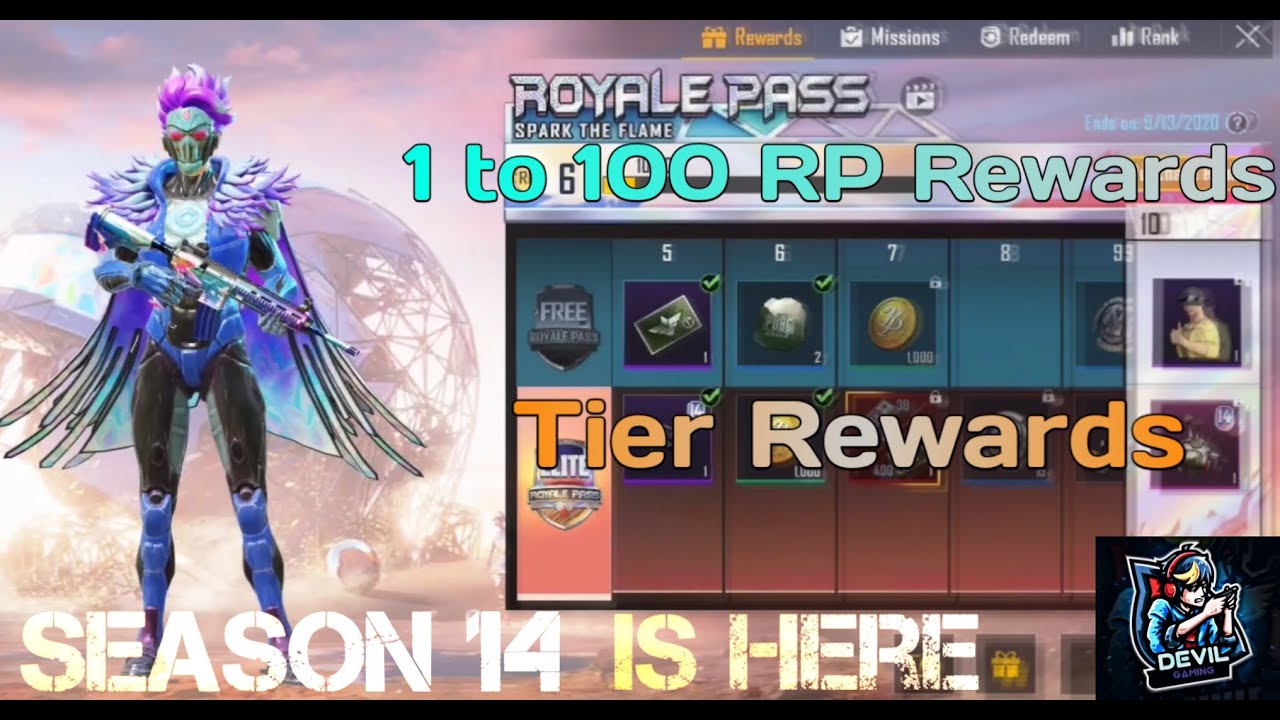 Season 14 Pubg Mobile Royale Pass Rewards | Tier Rewards | 1 to 100 RP ...