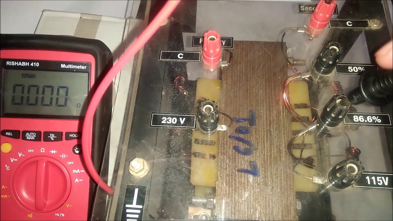 How to test a transformer with multimeter in hindi | 230 to 115 volt ...
