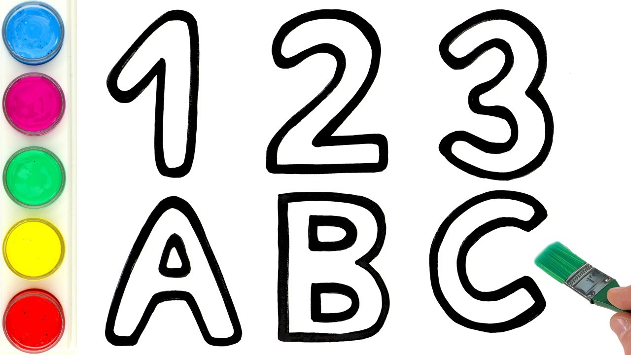 ABC Letters and Numbers Drawing, Painting and Coloring for Kids ...