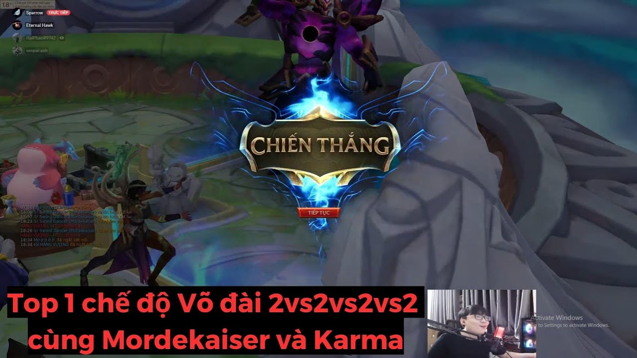 Chơi thử chế độ Võ Đài 2vs2vs2vs2 và Top 1 cực kỳ căng thẳng cùng bộ đôi Mordekaiser và Karma ...