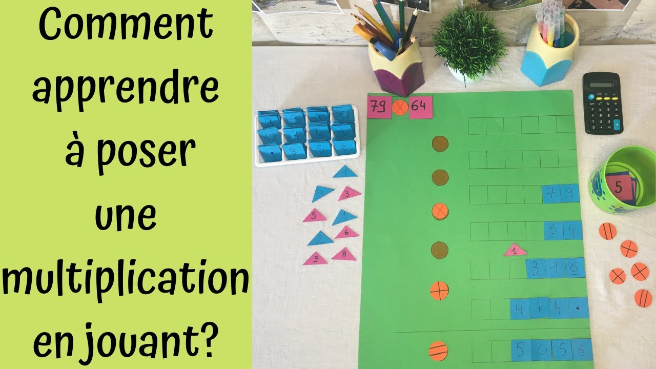 Comment apprendre à poser une multiplication en jouant? - YouTube