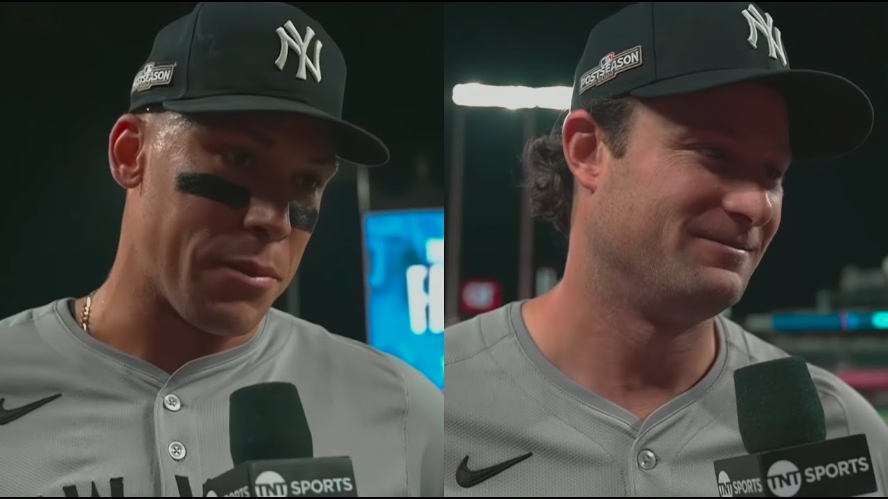 Aaron Judge and Gerrit Cole Postgame Interview after Yankees Win Game 4 ...