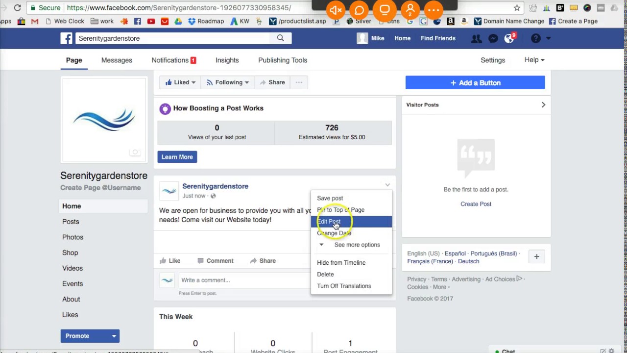 Facebook -Starting With Your Facebook Business Page - YouTube
