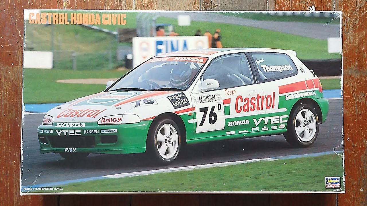 Hasegawa 1/24 Castrol Honda Civic | Plastic Model Kit Unboxing - YouTube