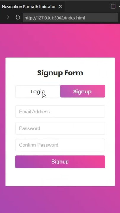 sliding signup & login form | using html css javascript | Source Code ...
