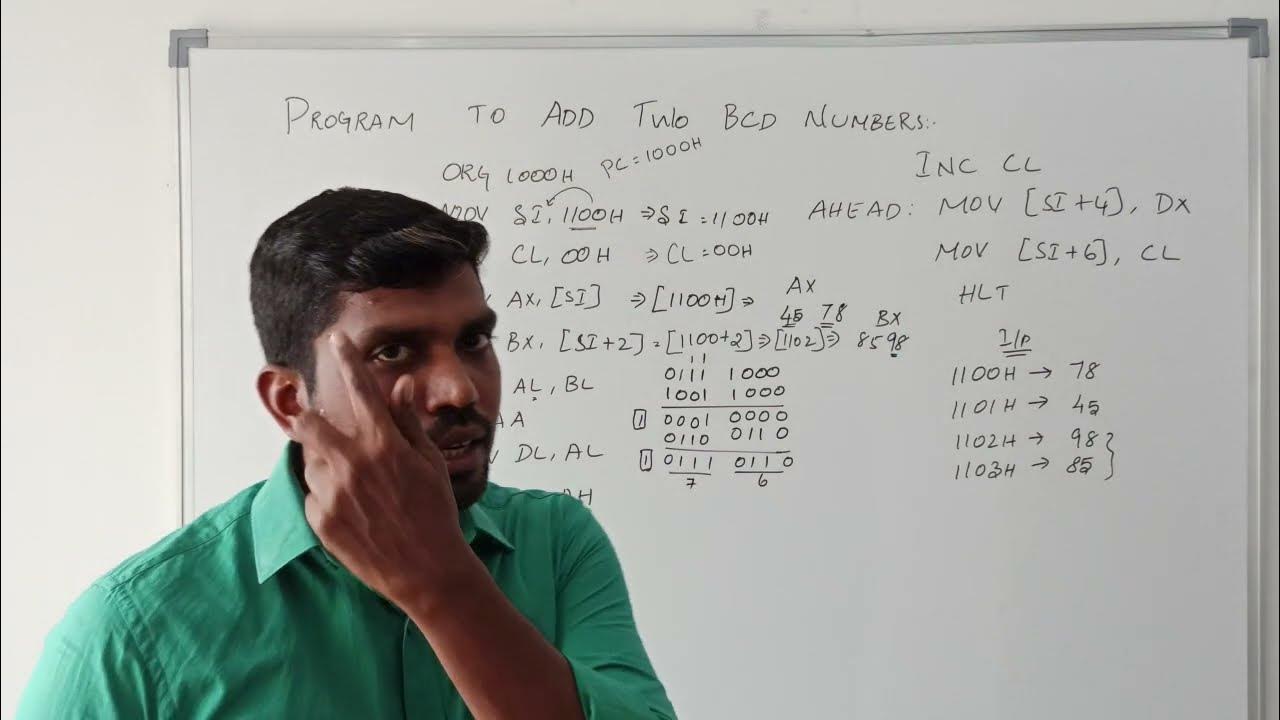Write an ALP for Addition of Two BCD Number in 8086 Microprocessor | S Vijay Murugan | Learn ...