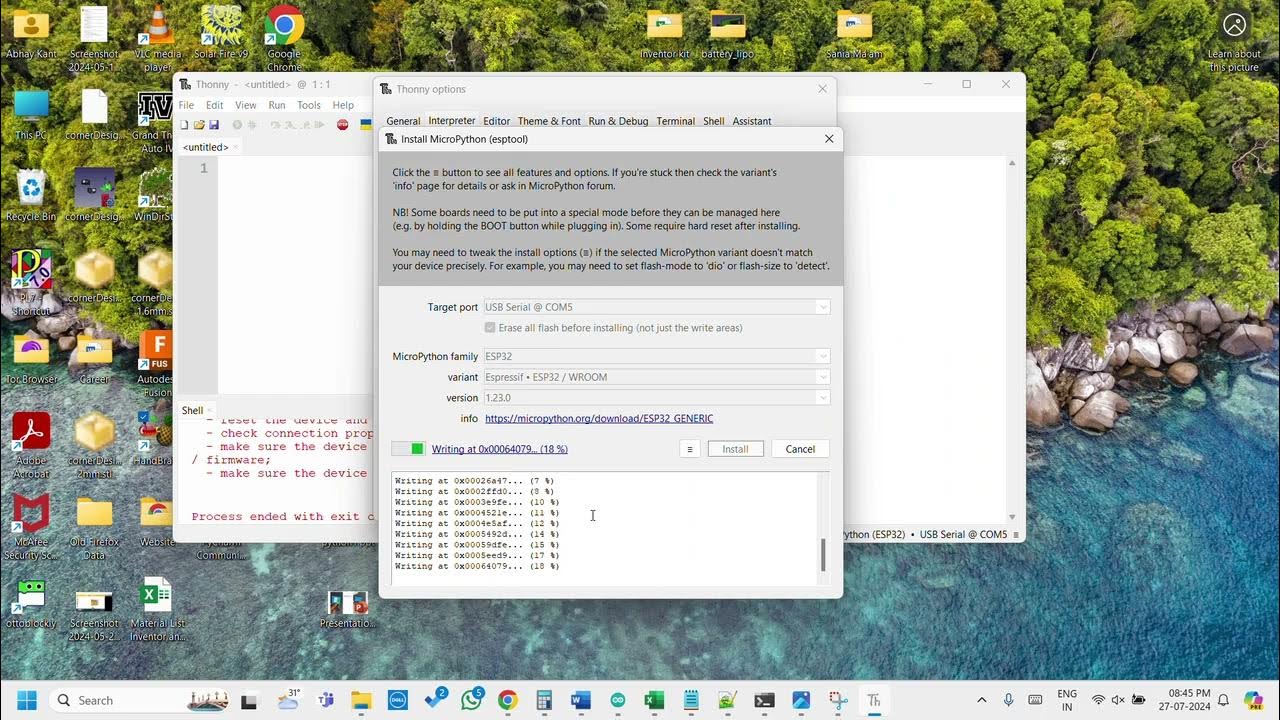 How to Reset Firmware of ESP32 using thonny IDE for micropython - YouTube