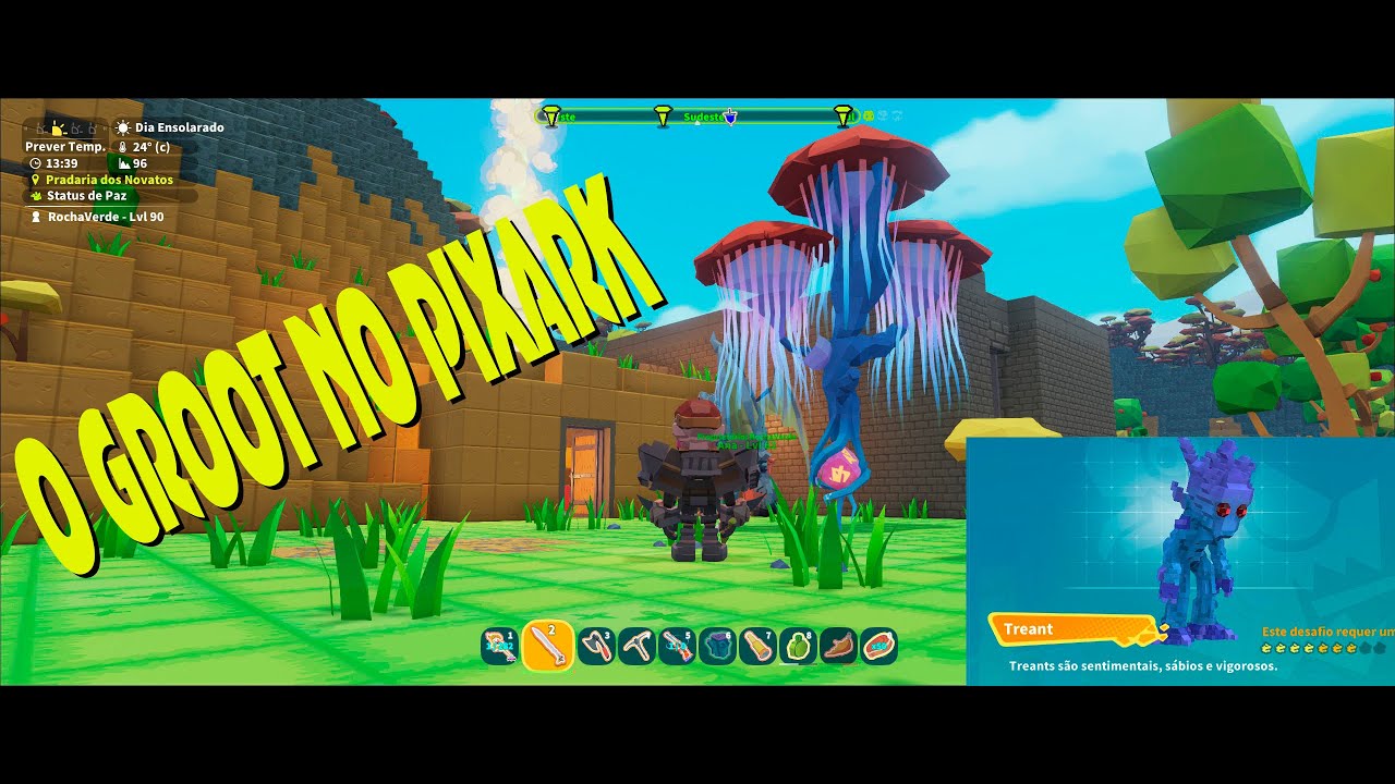 PIXARK - O ARK MINEGRAFT - O TREANT É FORTE E DEIXA A BASE MUITO BONITA ...