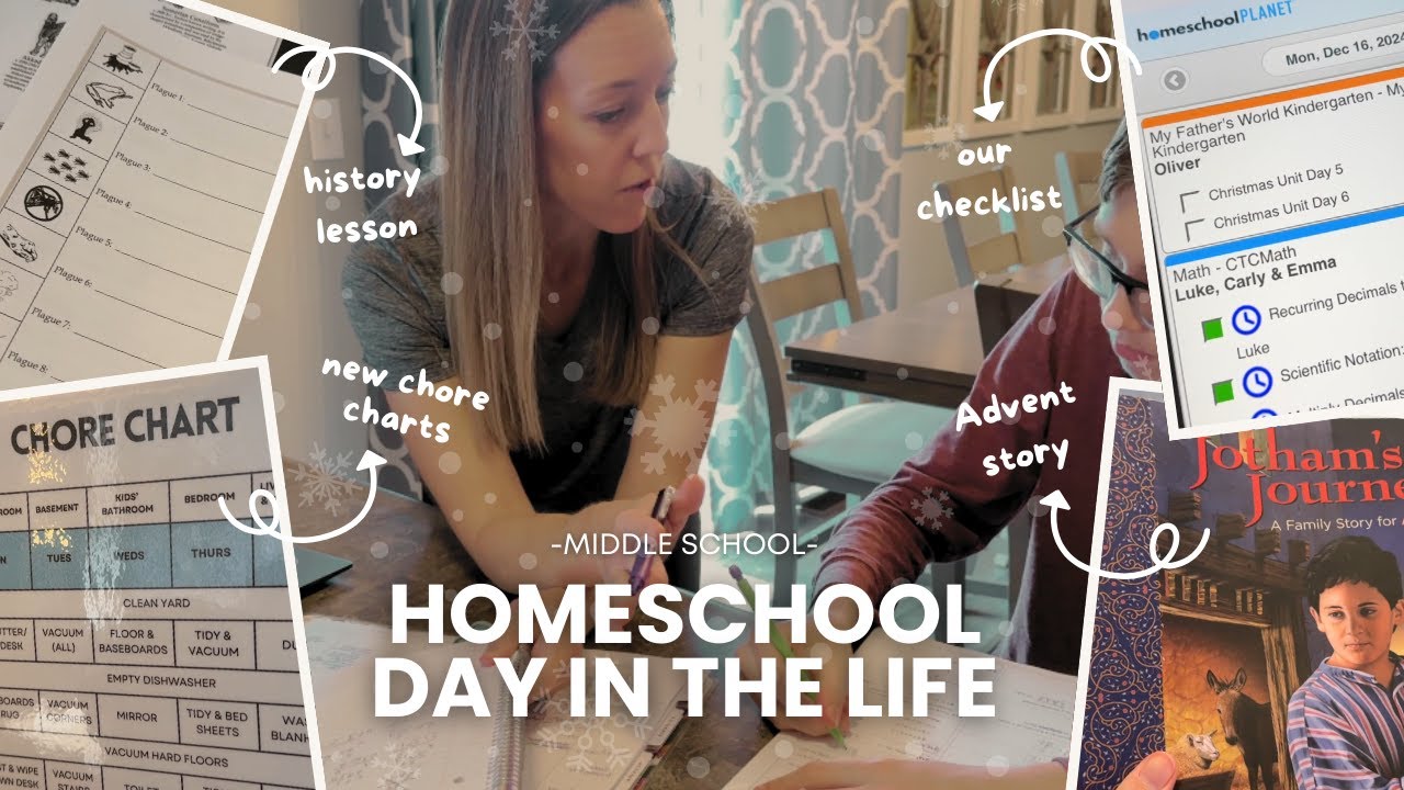 VLOGMAS DAY 17 || REAL HOMESCHOOL DAY IN THE LIFE | HOMESCHOOL MIDDLE ...