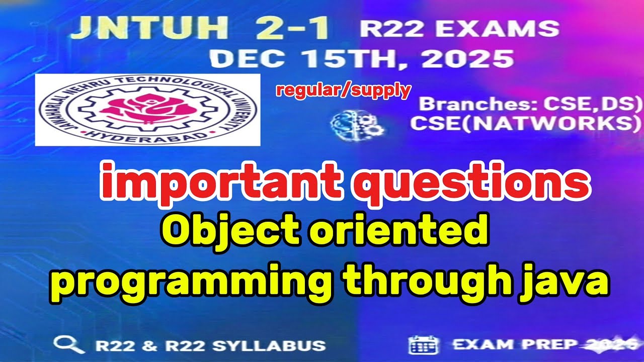👉R22 Object Oriented Programming through java| 2025 Dec 15th Important ...