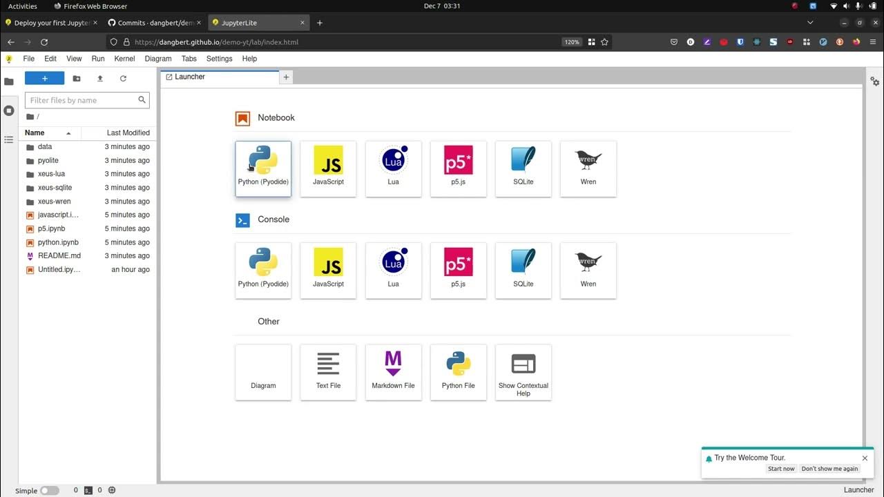 Create your first jupyterlite website in 3 min - YouTube