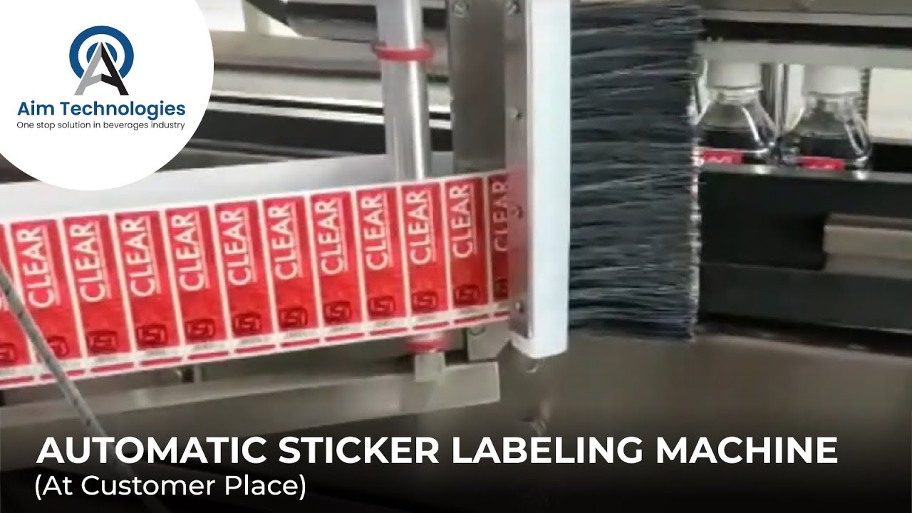 Automatic sticker labeling machine swiftly running at customer's place ...