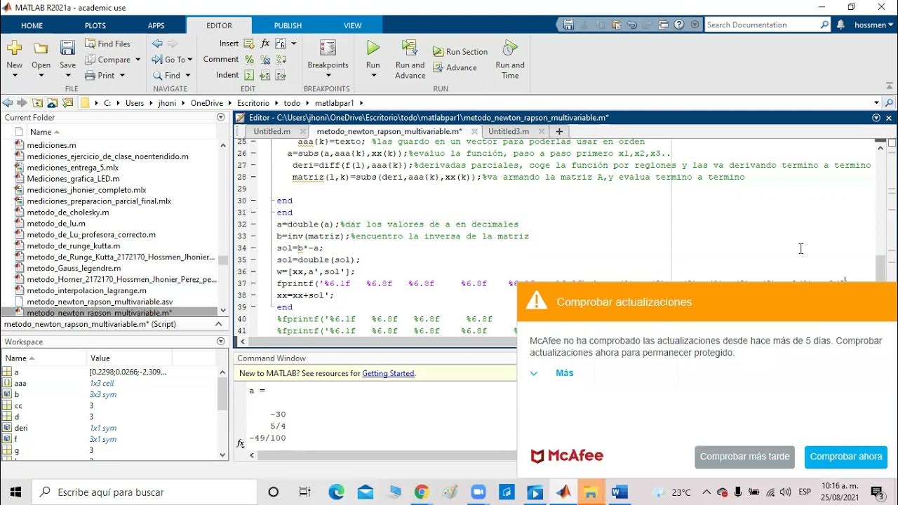 2_Newton Raphson Multivariable(Matlab) - YouTube