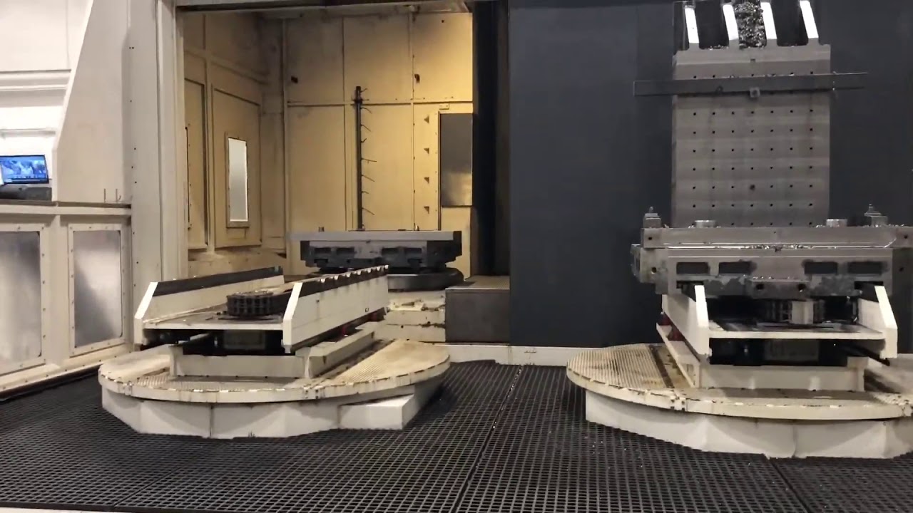 GIDDINGS & LEWIS HMC-1250 4-Axis CNC Horizontal Machining Center - YouTube