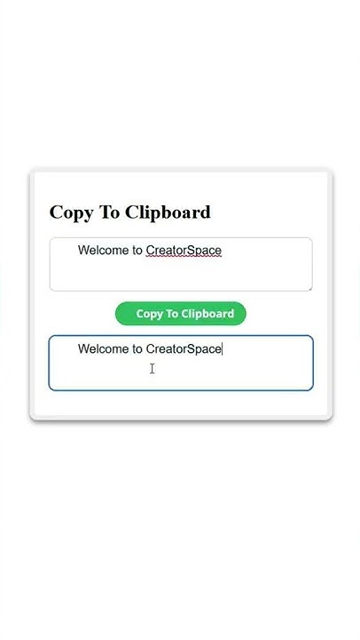Copy Text to Clipboard Using HTML, CSS & JS | The CreatorSpace - YouTube
