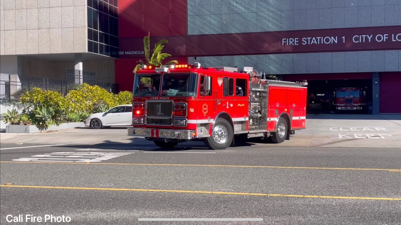 Long Beach Fire Engine & Rescue 1 Responding - YouTube