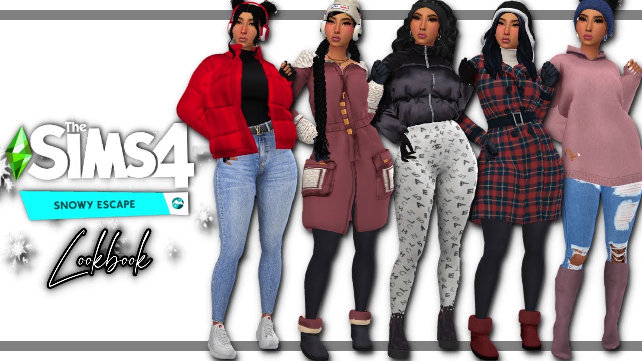 Winter/Snowy Escape Lookbook!! || + CC Links || The Sims 4 - YouTube