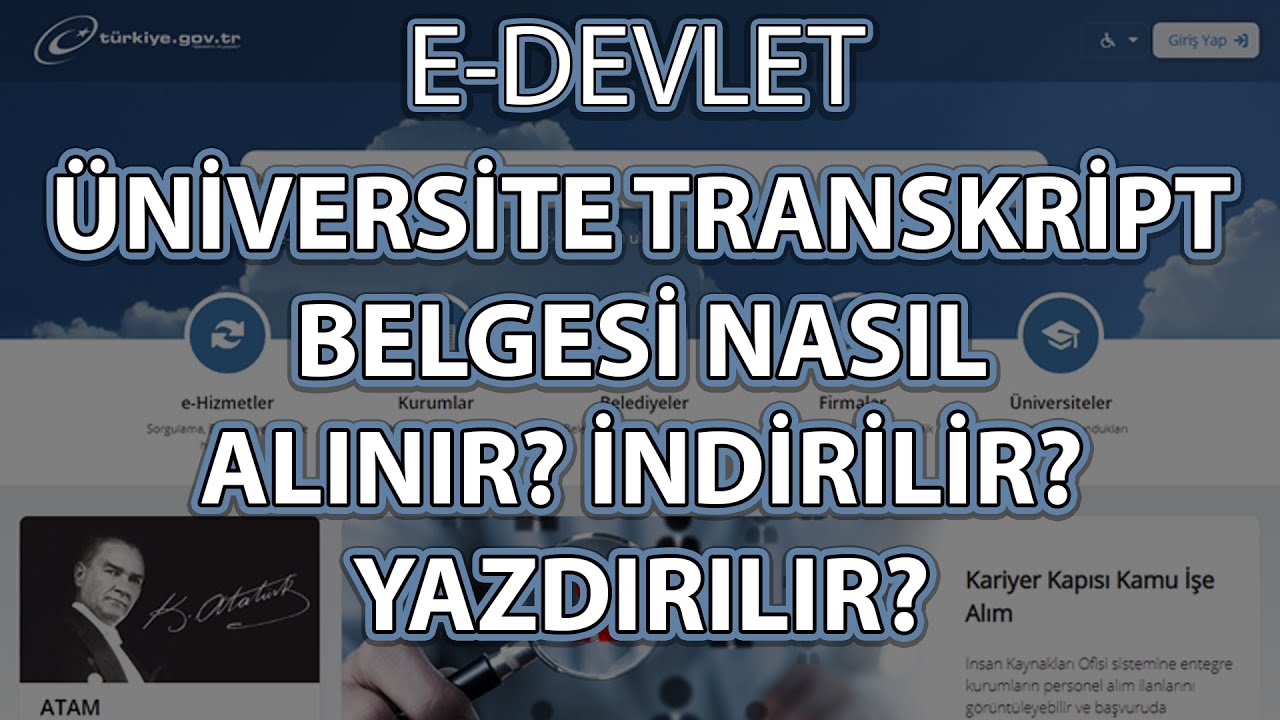 E-Devlet Üniversite Transkript Belgesi Nasıl Alınır? İndirilir? Yazdırılır? - YouTube