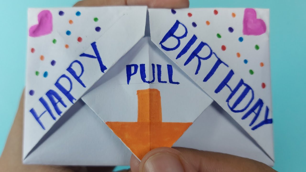 Pull Tab Origami Card Tutorial | Pull Tab Origami Envelope Card | Pull ...