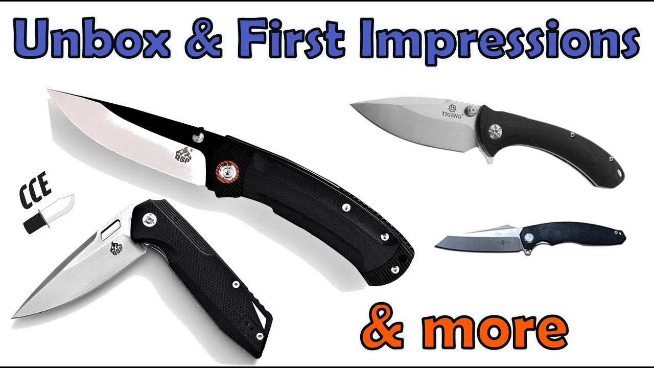Unbox & First Impressions of a Gift and 5 more Folding Knives - YouTube