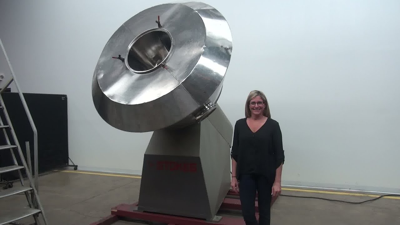 Stokes Stainless Steel Baffled Conical Shaped Coating Pan Demonstration ...