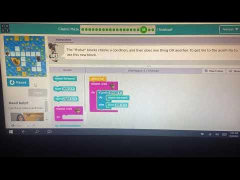 Code.org Classic Maze Puzzle 18 - YouTube