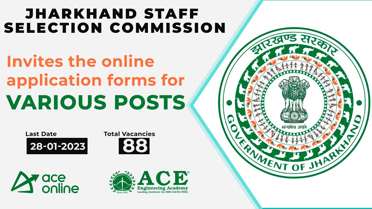 JSSC Recruitment 2022-2023 Notification for various posts | Total 88 ...