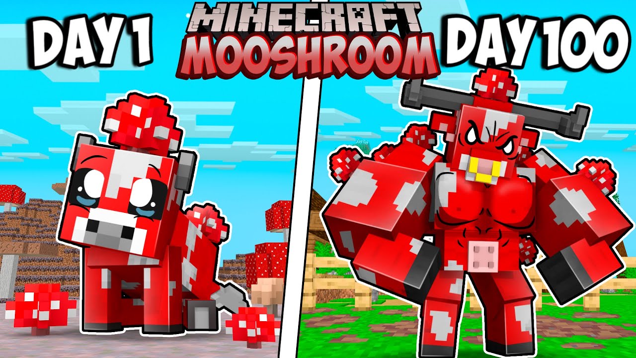 I Survived 100 Days as a MOOSHROOM in Minecraft - YouTube