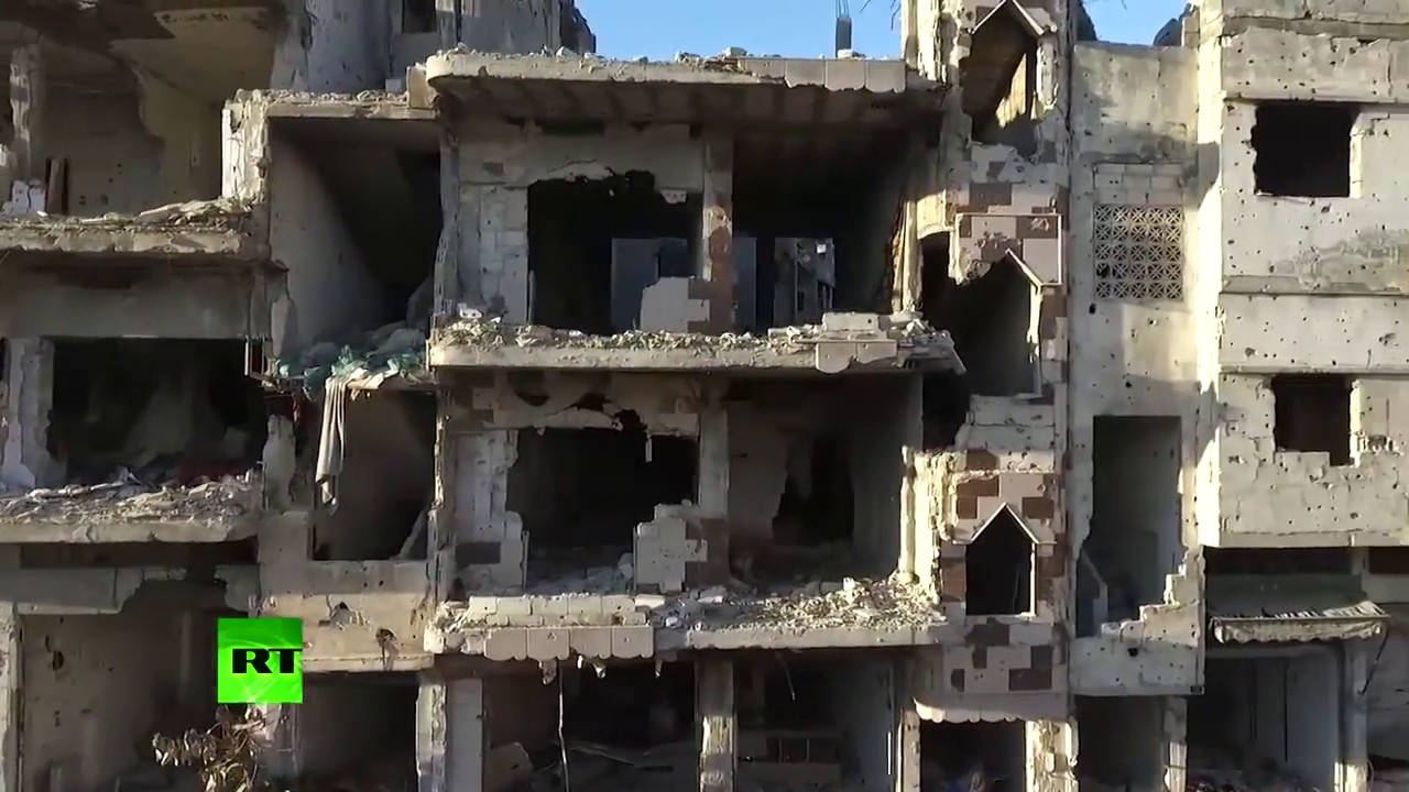 Aerial Drone footage shows total devastation in Homs Syria EXCLUSIVE ...