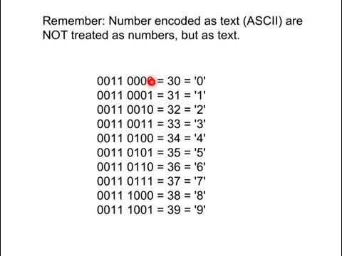 Lesson 7 6 How numbers are encoded as characters in ASCII - YouTube